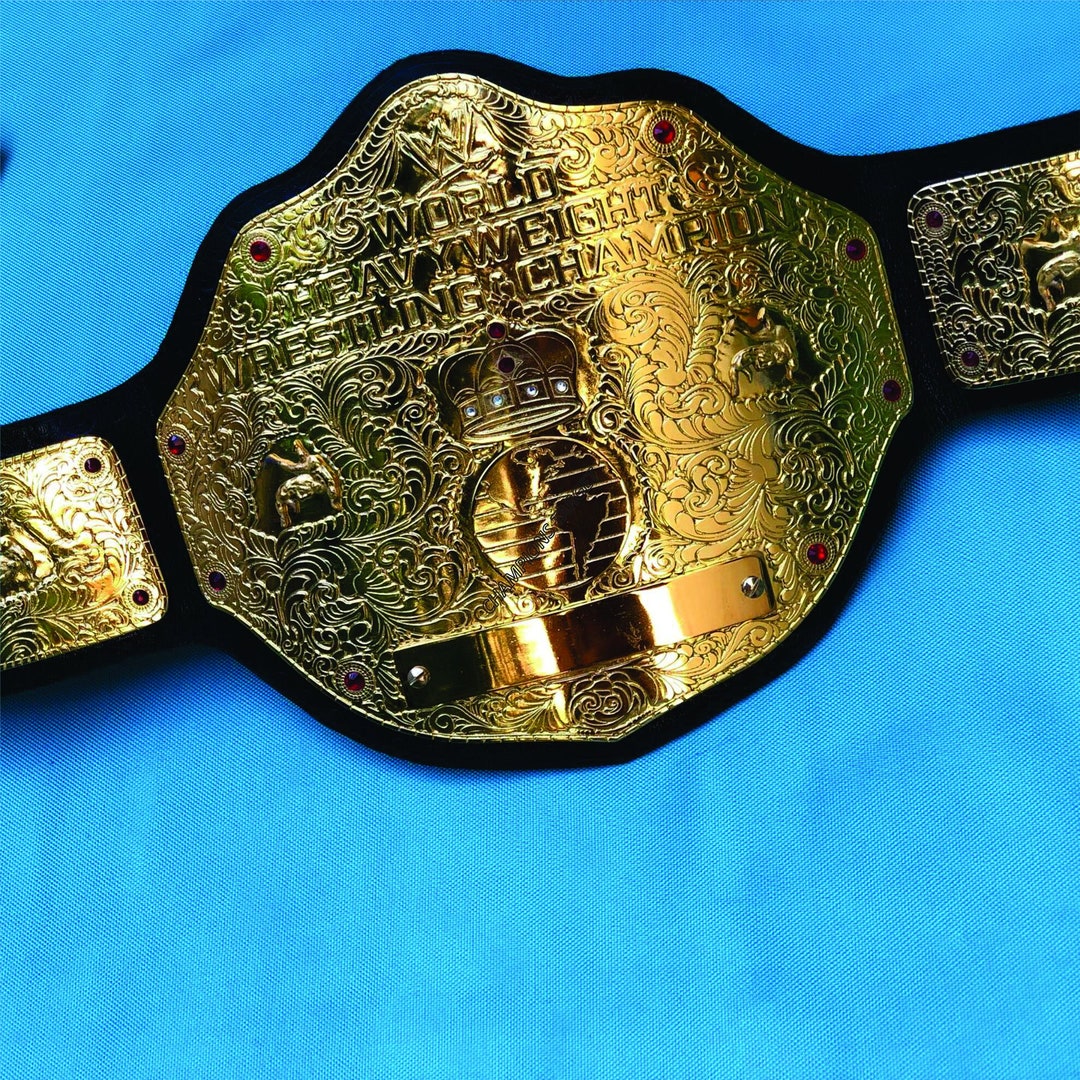 World Heavyweight Wrestling Champion Belt Thick Brass Metal. Plate Deep ...