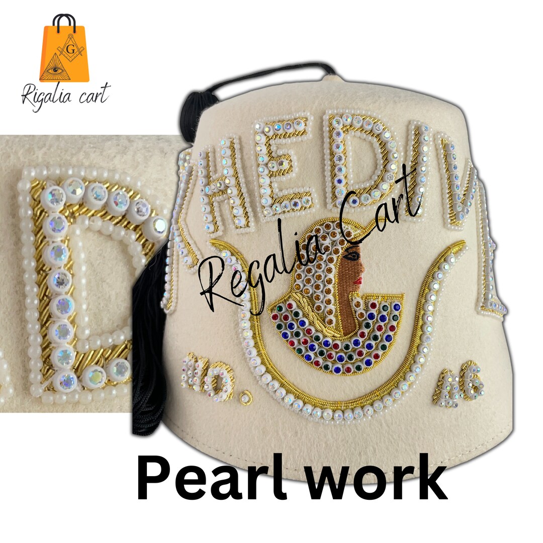 DOI Fez, Masonic Daughter of ISIS Fez Cap Standard White Custom Lodge ...