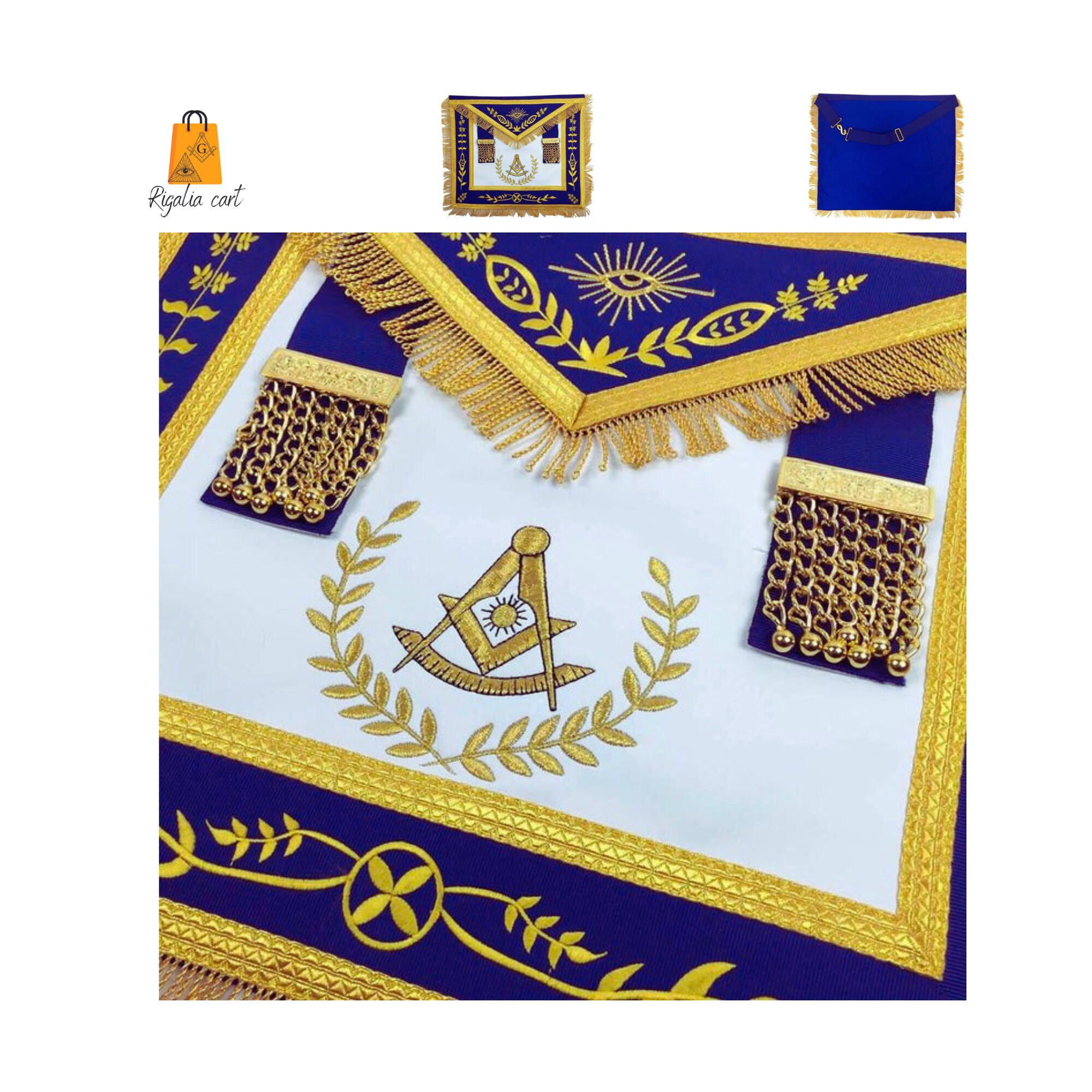 Masonic Blue Lodge Past Master Gold Machine Embroidery Velvet - Etsy