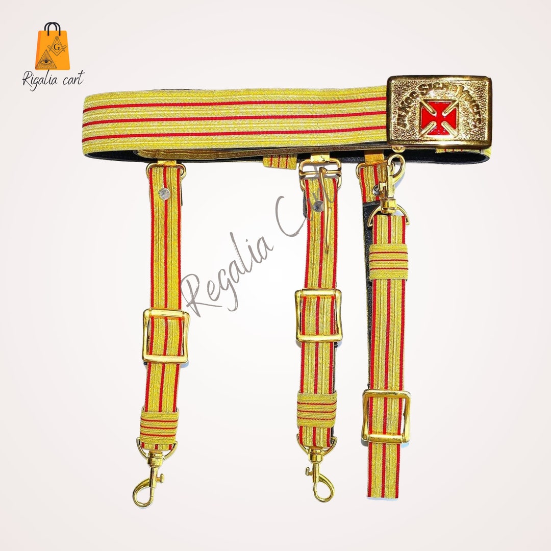 Past Grand Commander Knights Templar Commandery Regalia Belt Red Cross ...
