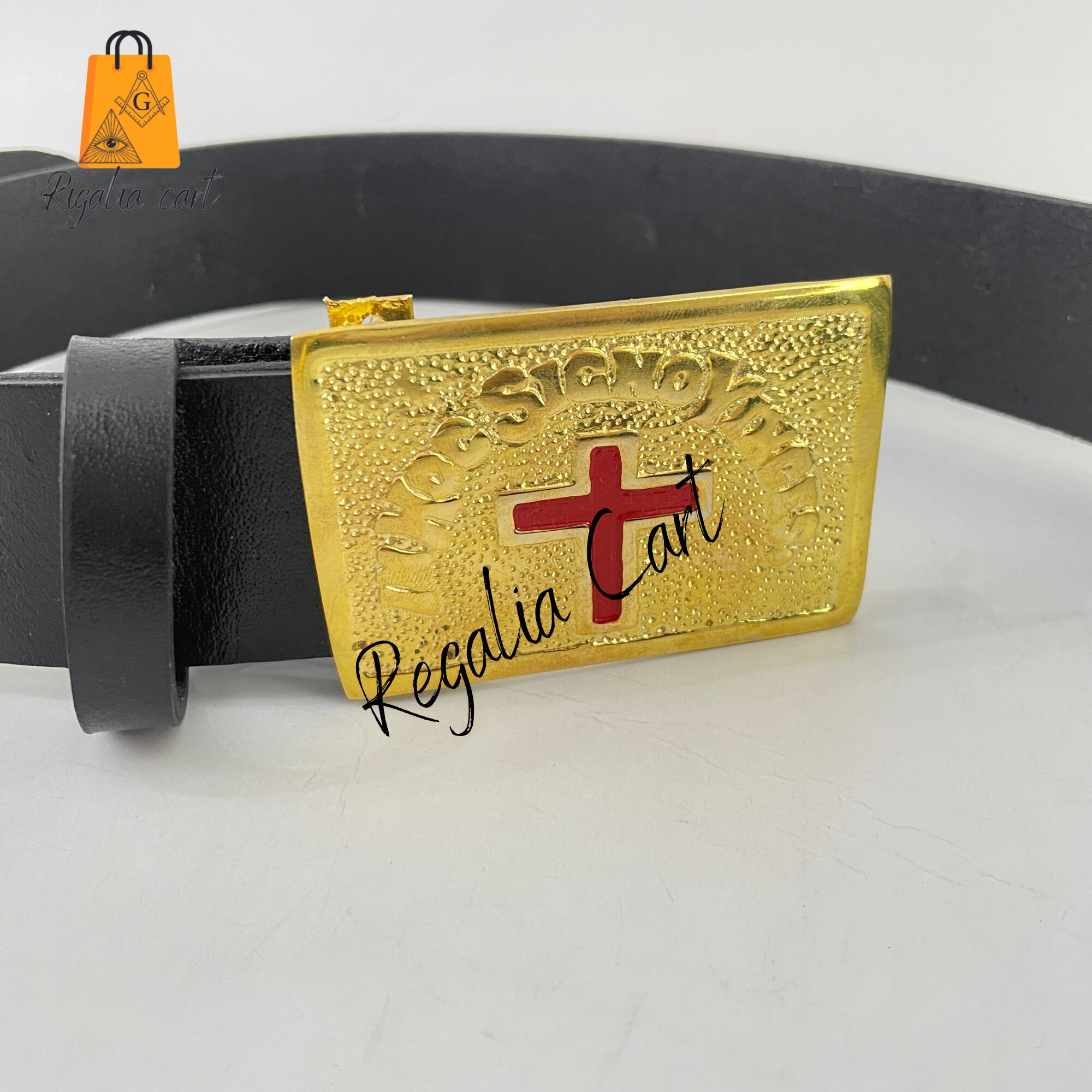 Knights Templar Past Commander Sword Belts Black Leather Regalia Belt ...