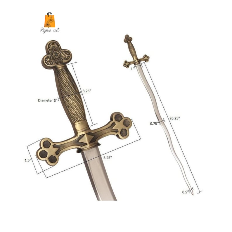 Masonic Sword Snake Flaming Sword Square Compass With Gold - Etsy