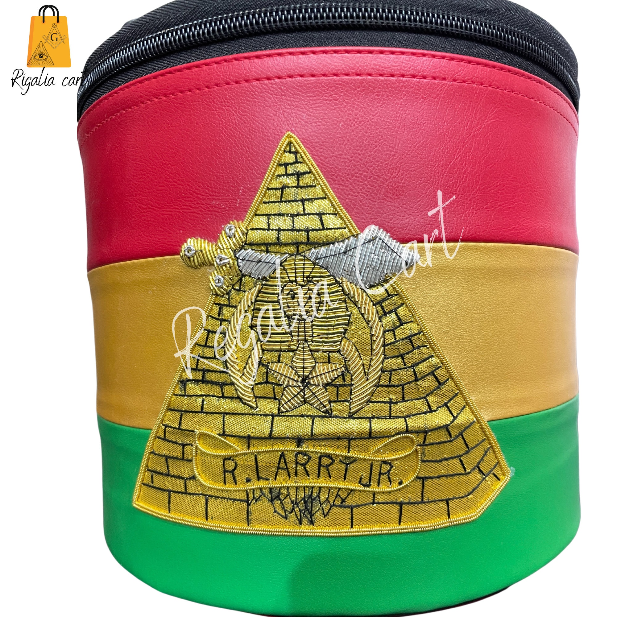 Shriner Fez Case Tri Color Hand Embroidered Shriners Pyramid Custom ...