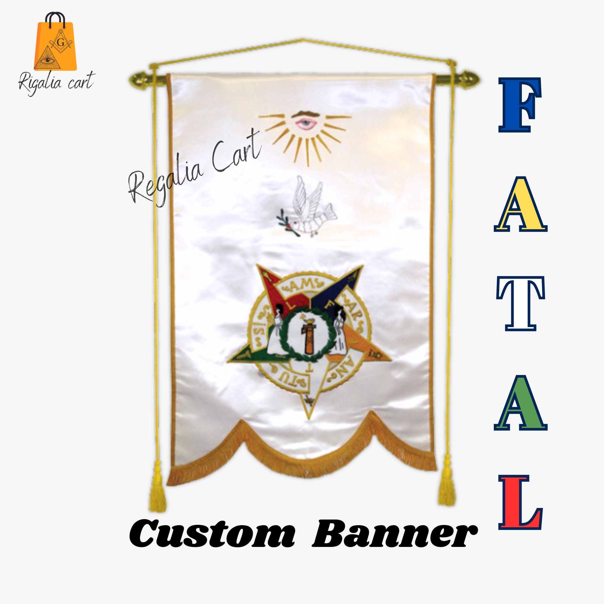 Masonic Grand Amaranth Banner, FATAL Order of Eastern Star Banner ...
