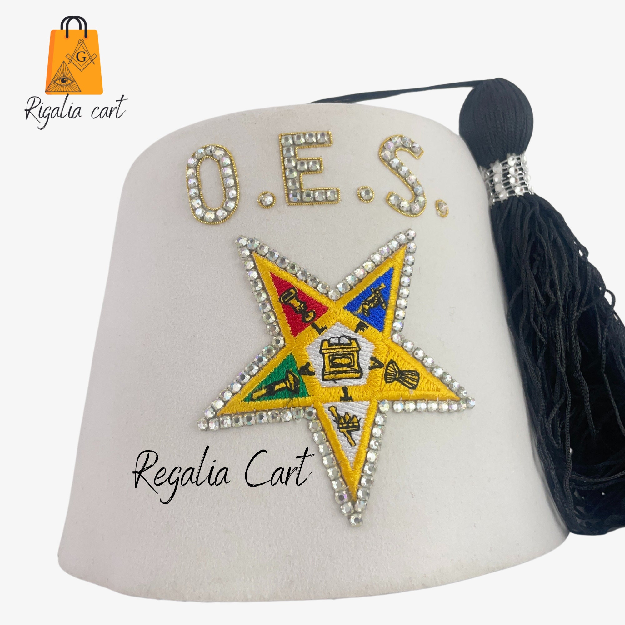 OES Fez, Masonic Order of Eastern Star Pure White Unique Style With ...