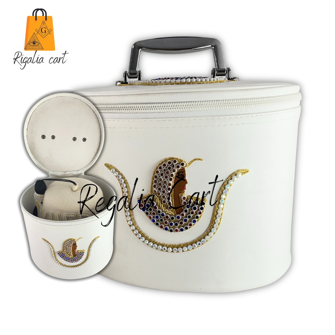 DOI Fez Case, Masonic Fez Case White Synthetic Leather Inner Fabric ...