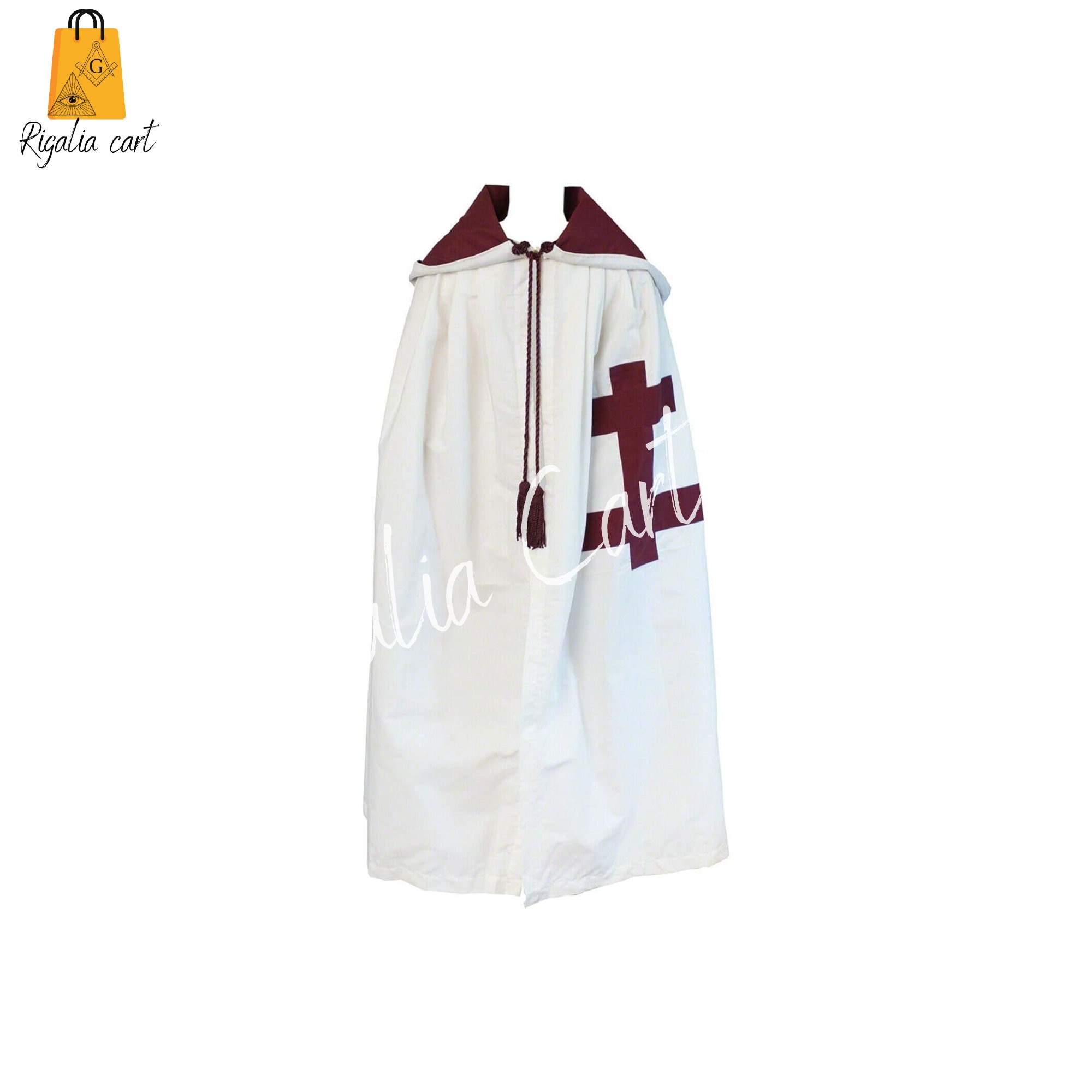 Knights Templar English Regulation Mantle White With Maroon Cross ...