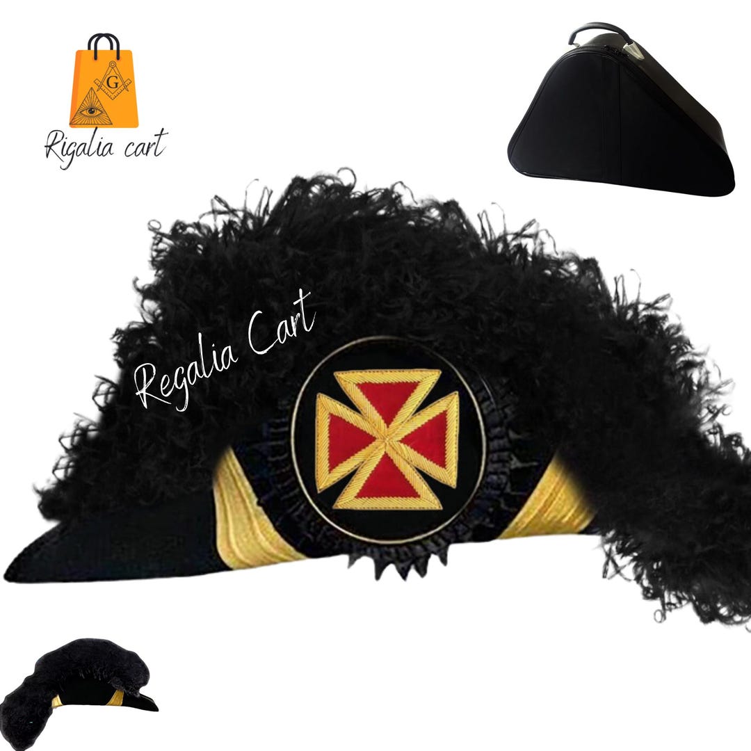 Grand Commander Knights Templar Commandery Chapeau - Black Ostrich ...