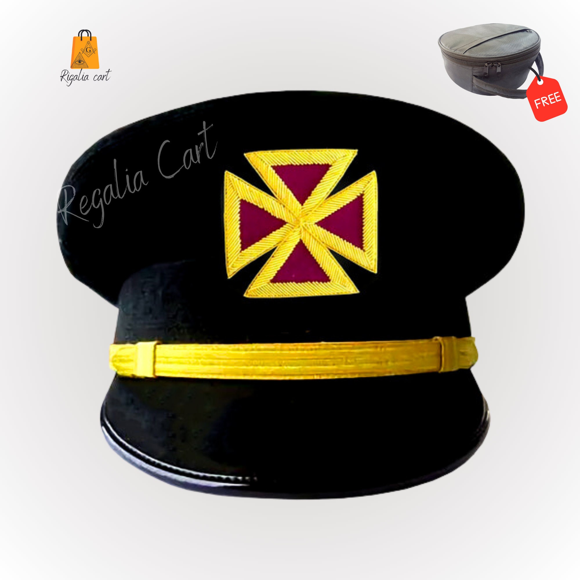 Knights Templar Dress Military Fatigue Cap Gold Braid With - Etsy