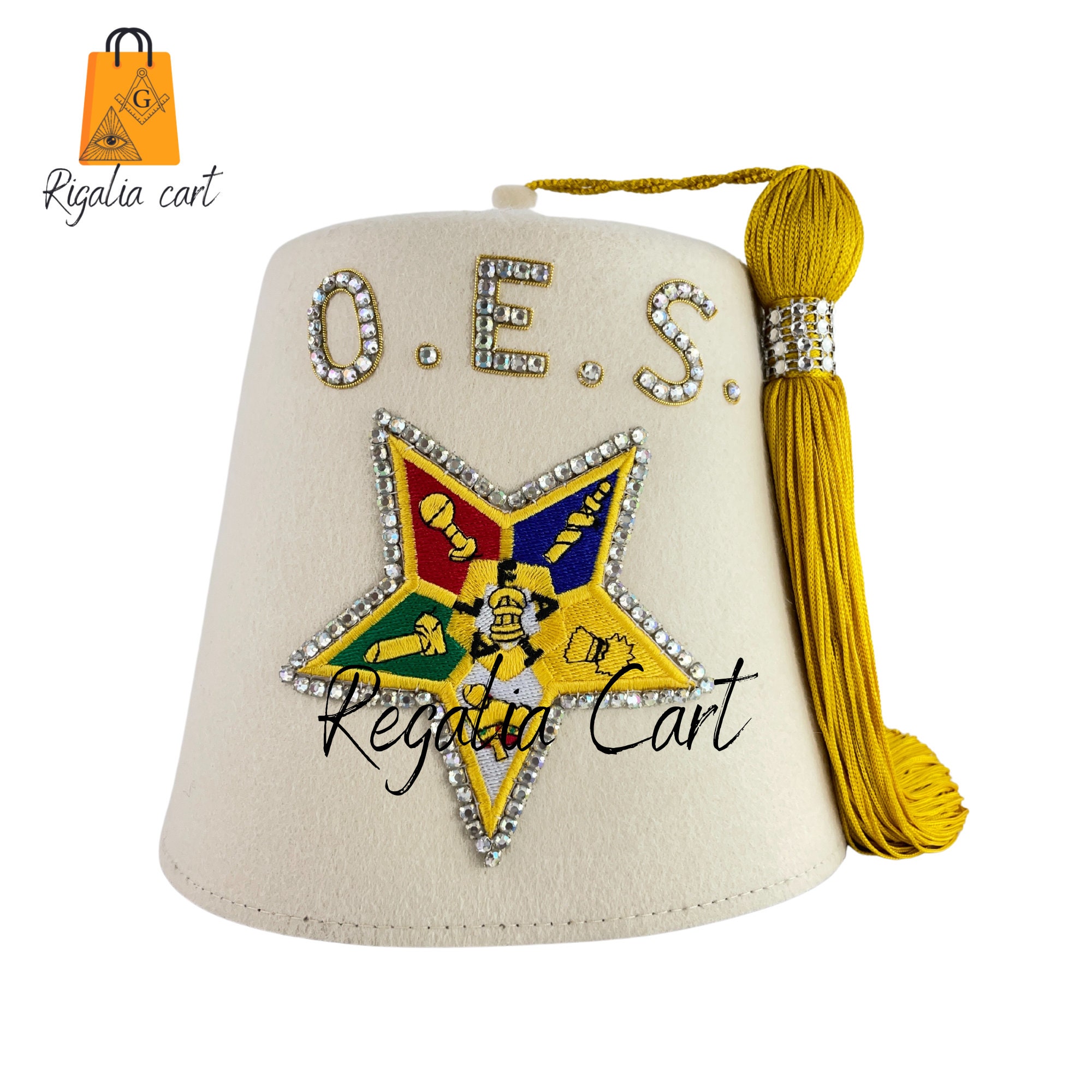 OES Fez, Masonic Order of Eastern Star Standard White/pure White Fez ...