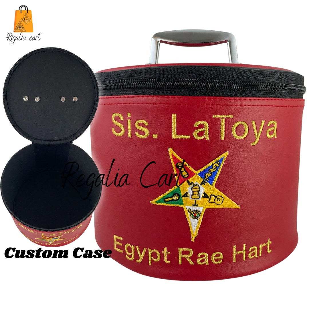 Masonic OES Crown,fez Cap Case Custom Color Synthetic Leather Inner ...