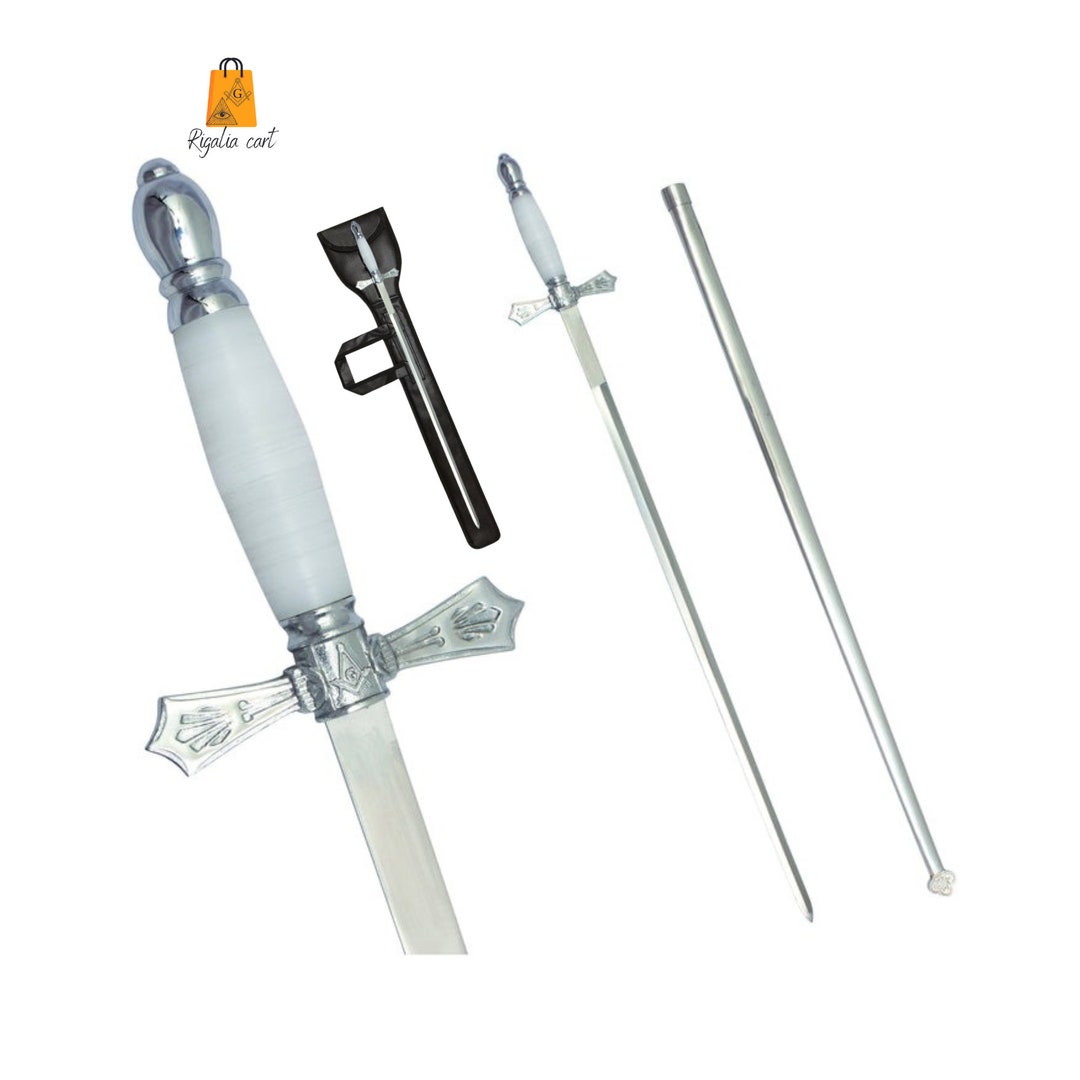 Masonic Sword With White Hilt Unique Style and Silver Scabbard Fine ...