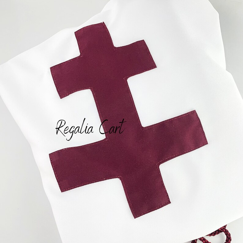 Knights Templar English Regulation Mantle White With Maroon Cross ...