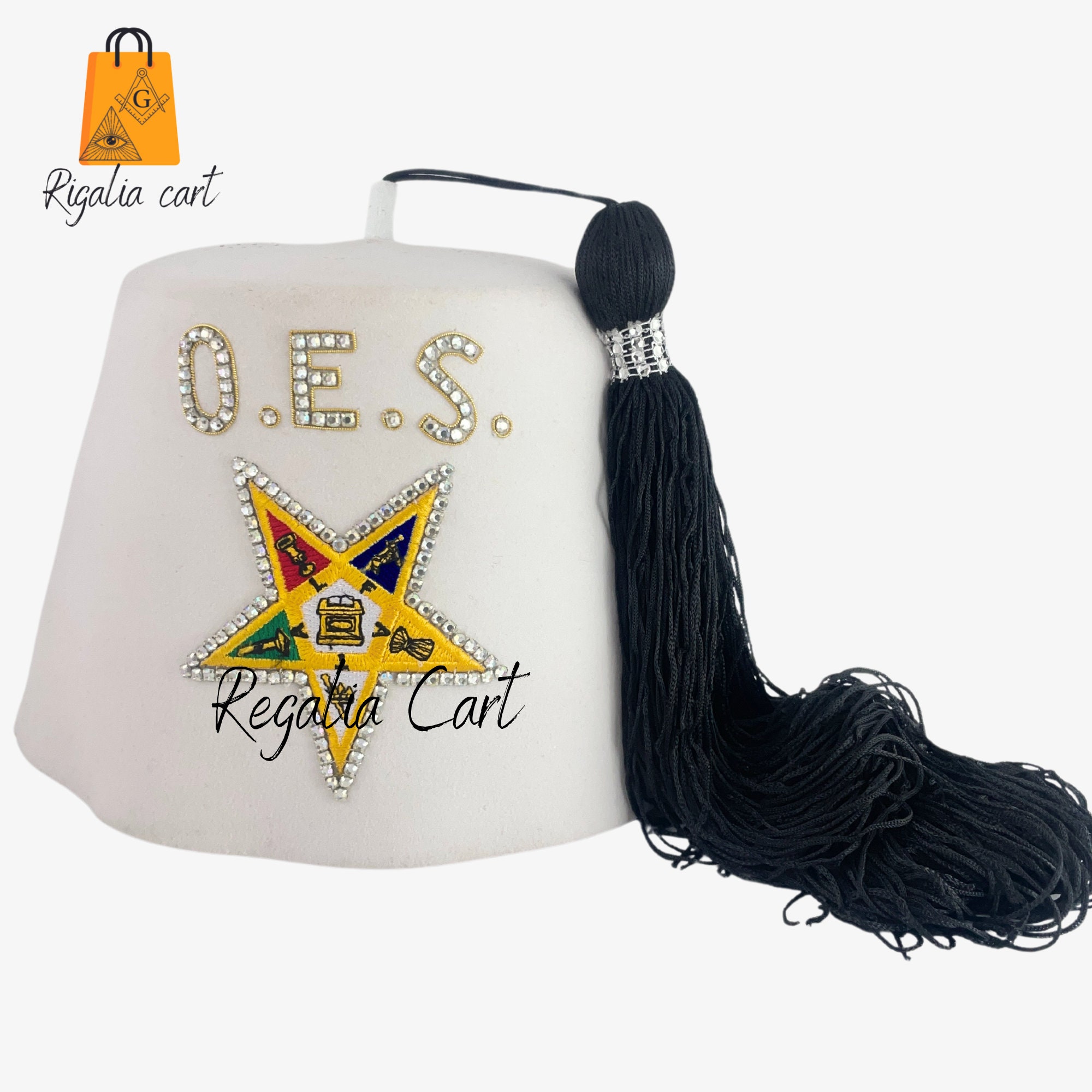 OES Fez, Masonic Order of Eastern Star Pure White Unique Style With ...