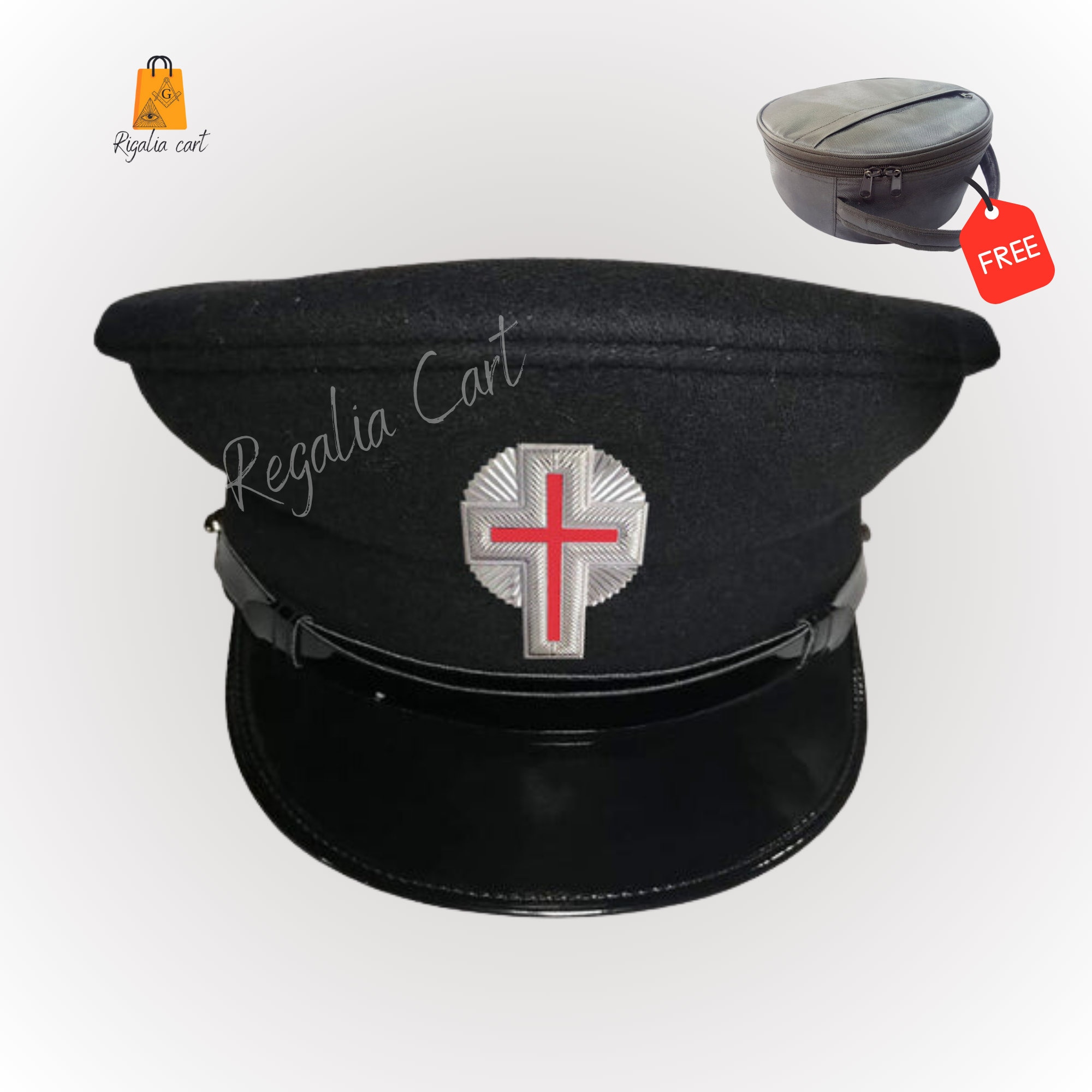 Sir Knight Templar Commandery Fatigue Cap Silver Handmade Embroidery ...