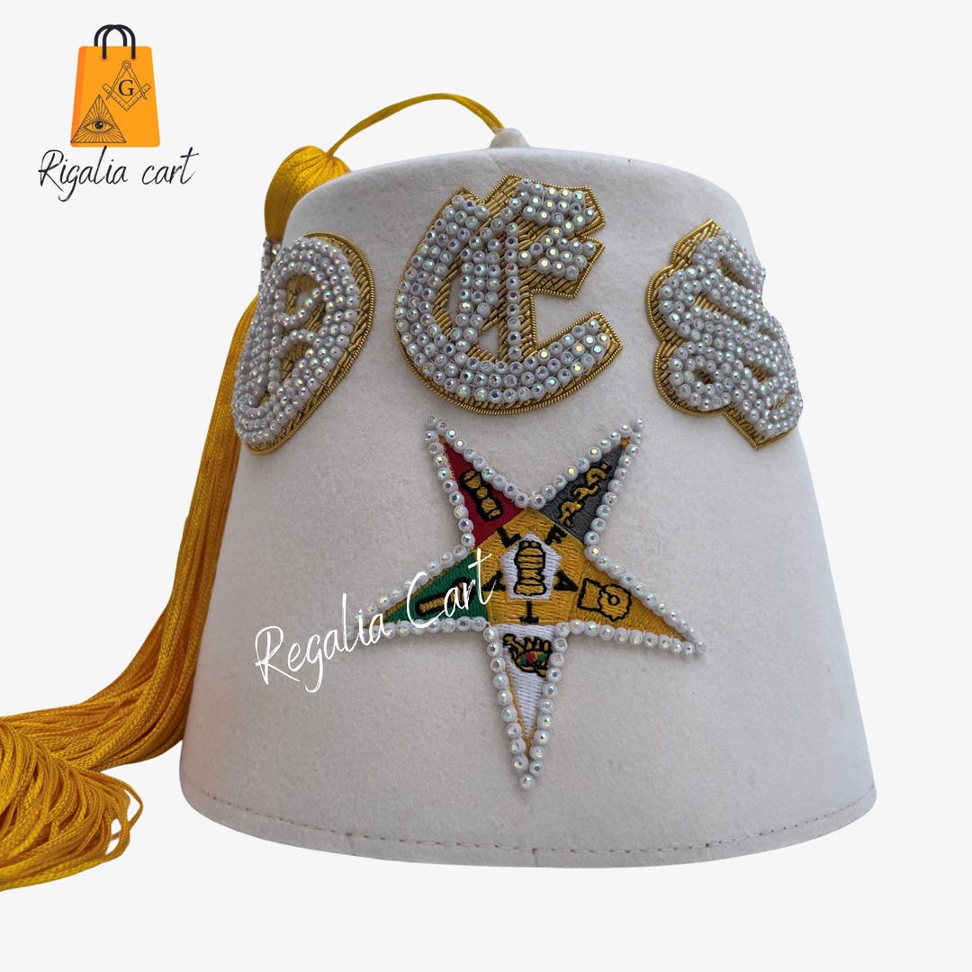 OES Fez, Rare Style Order of Eastern Star Fez, Standard White/pure ...