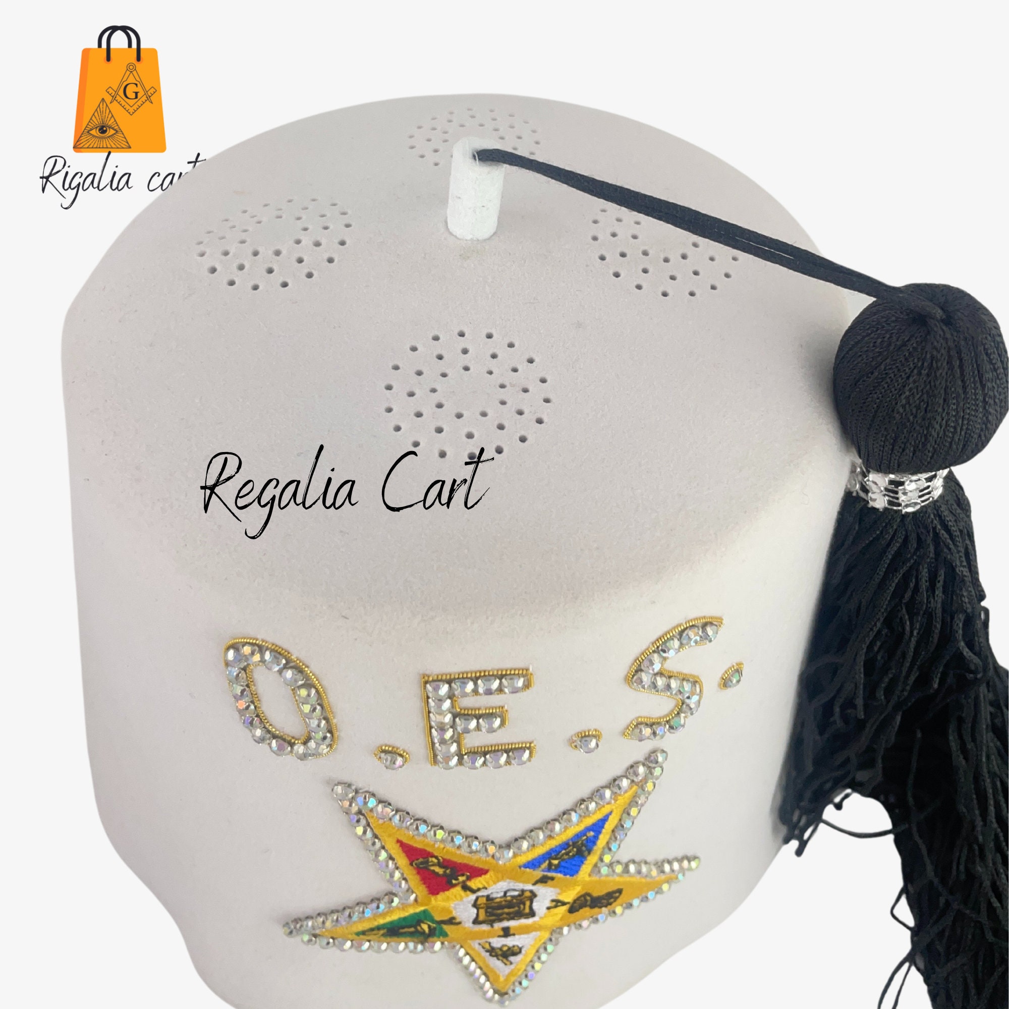 OES Fez, Masonic Order of Eastern Star Pure White Unique Style With ...