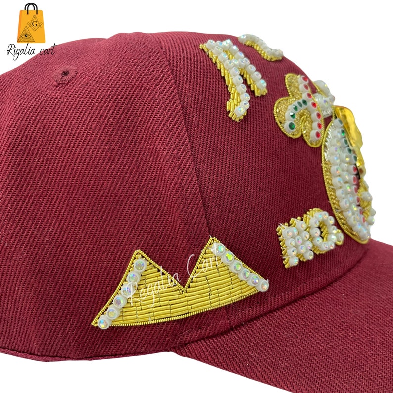 Shriner Cap Embroidered AZAH Court Vintage Burgundy Color Hand ...
