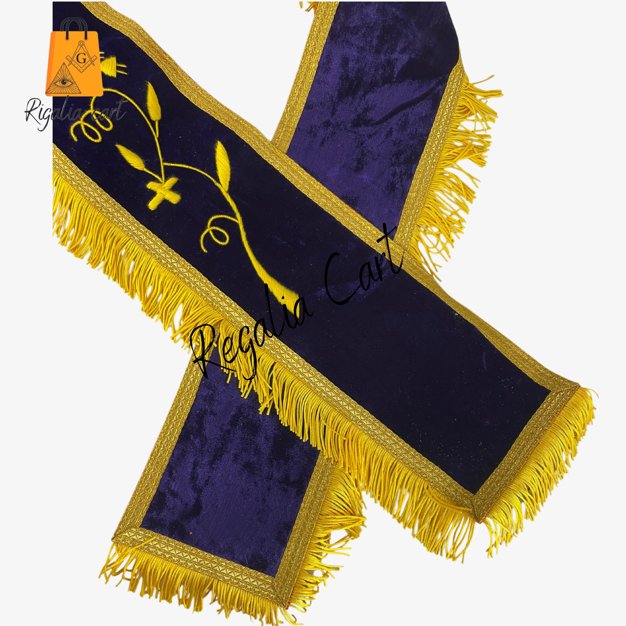 Masonic P.W.M Sash, Masonic Past Worthy Matron Sash Hand Embroidered ...