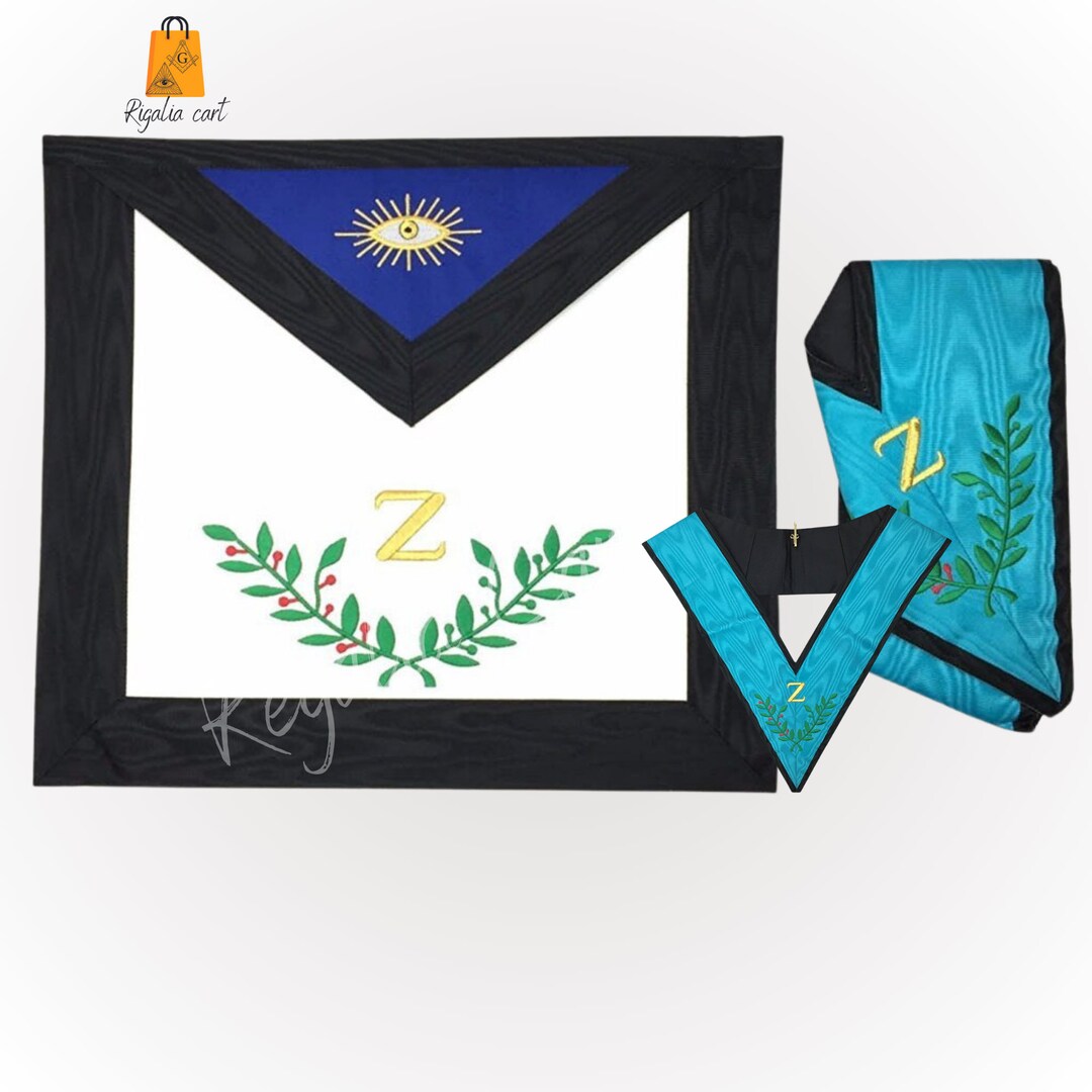 Masonic 4th Degree Scottish Rite Regalia Apron Set Machine Embroidered ...