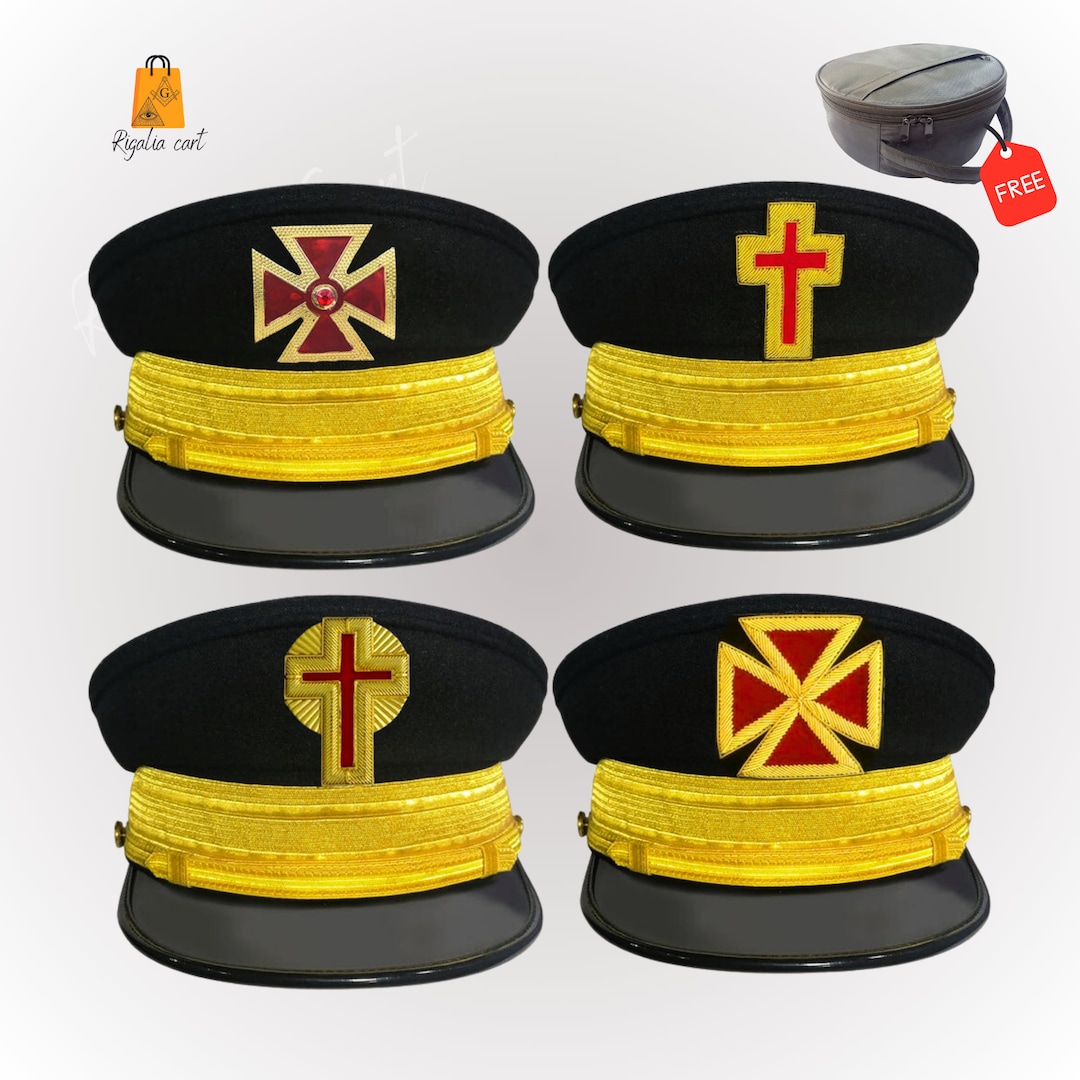 Knights Templar Dress / Military Fatigue Cap With Dual Gold Braid ...