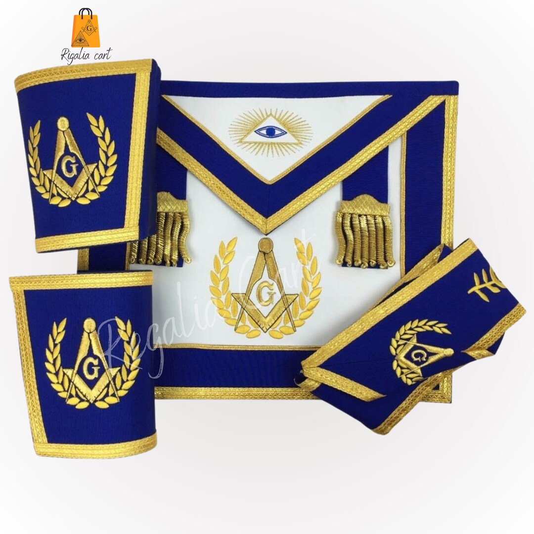 Masonic Master Mason Blue Lodge Apron With Gauntlets and Collar Regalia ...