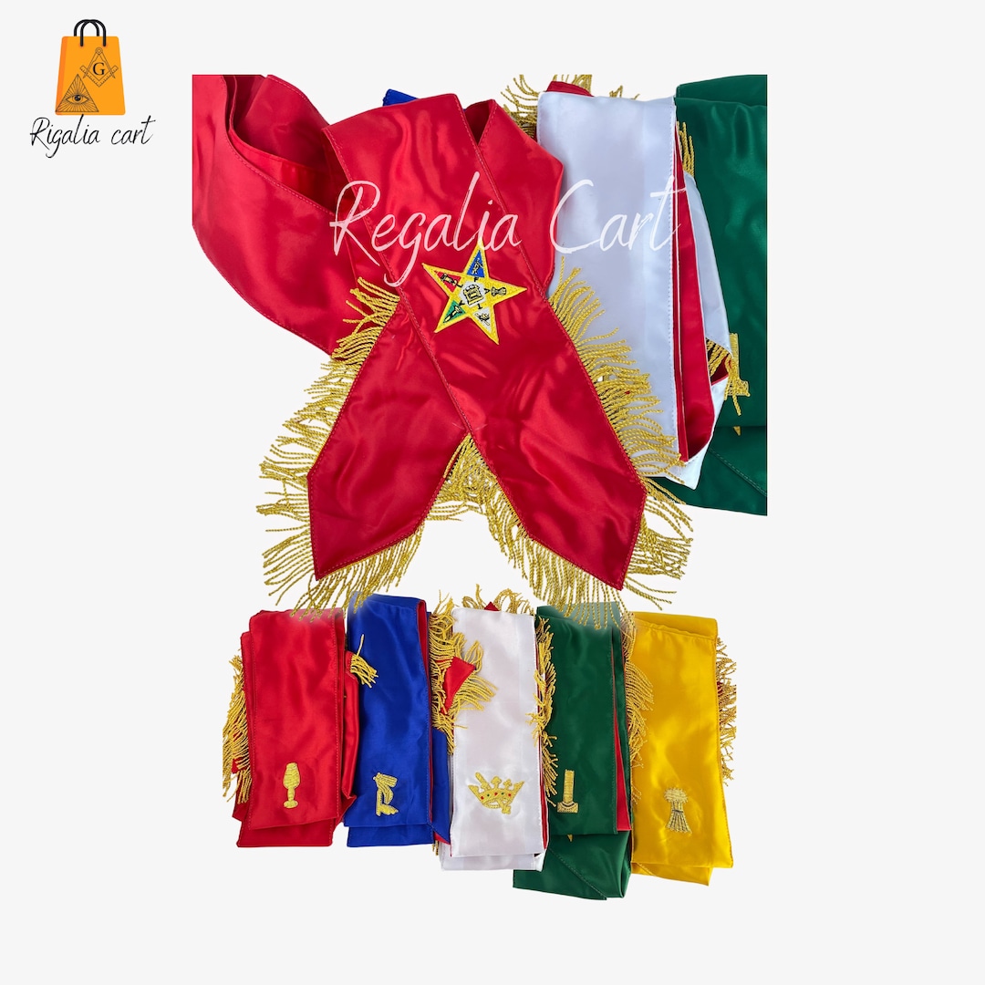 OES Sash, Masonic OES Sashes, Order of Eastern Star Complete Sash Set ...