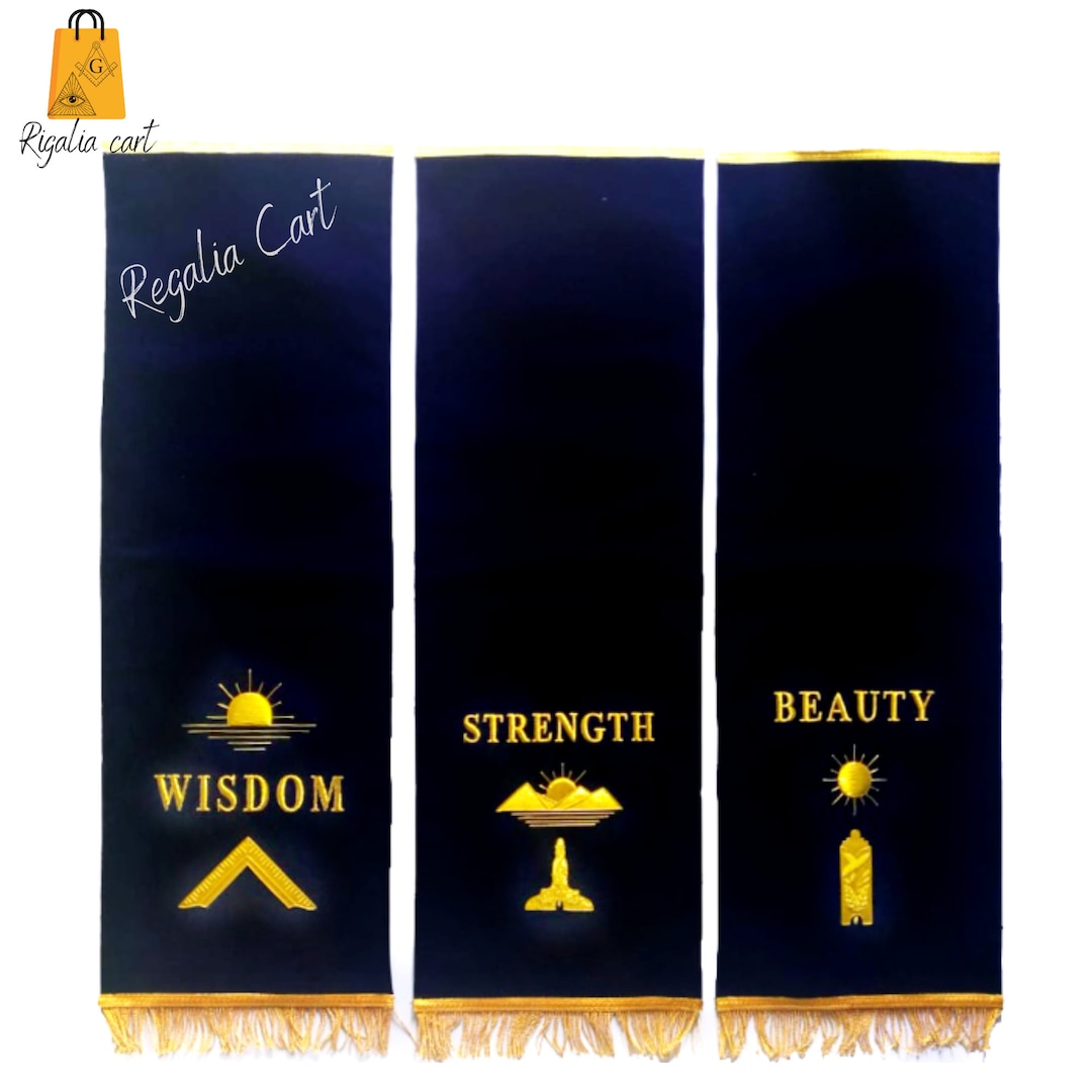 Masonic Blue Lodge Pedestal Covers Handcrafted on Velvet Set of Three ...