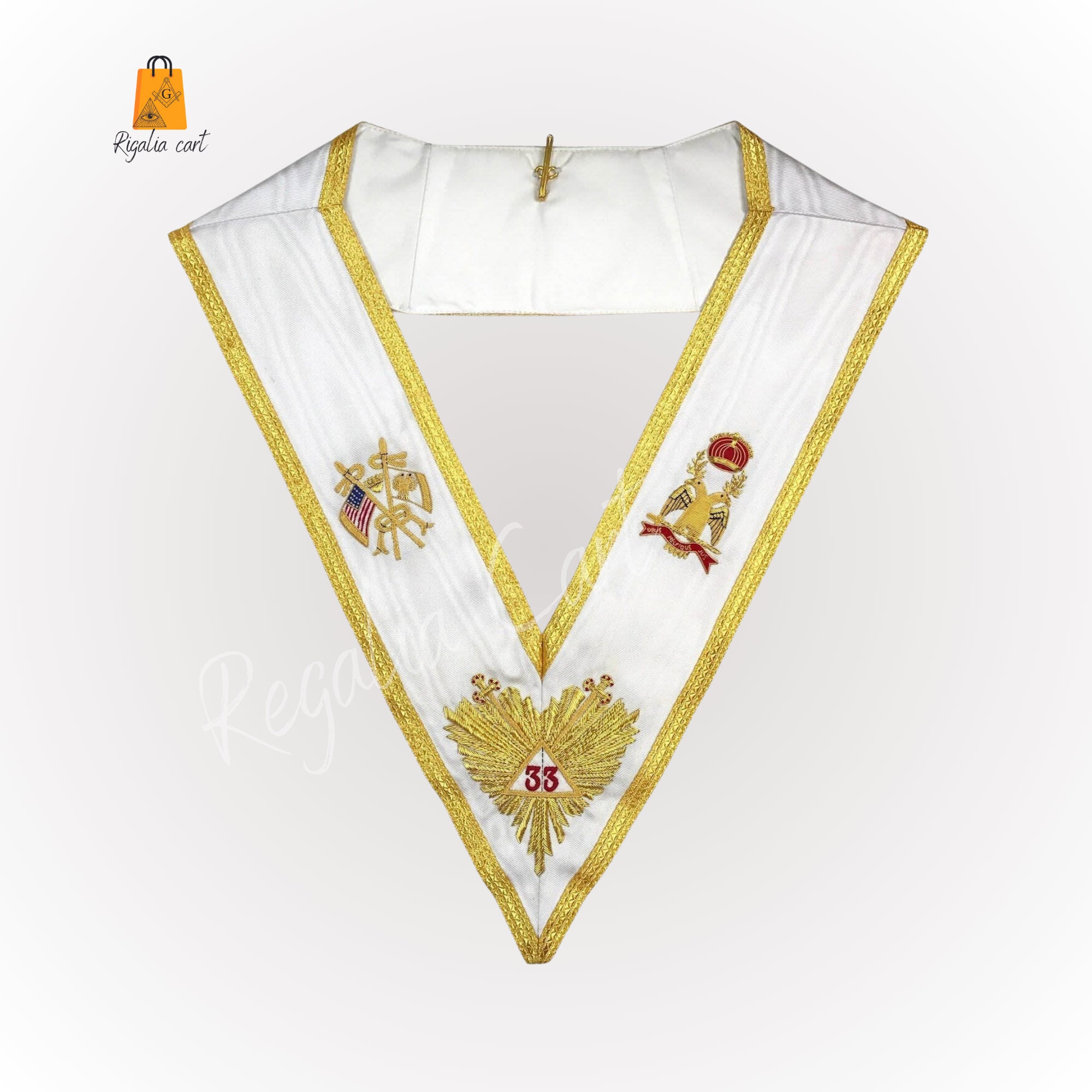 Masonic 33rd Degree Scottish Rite Apron With Gauntlets and - Etsy