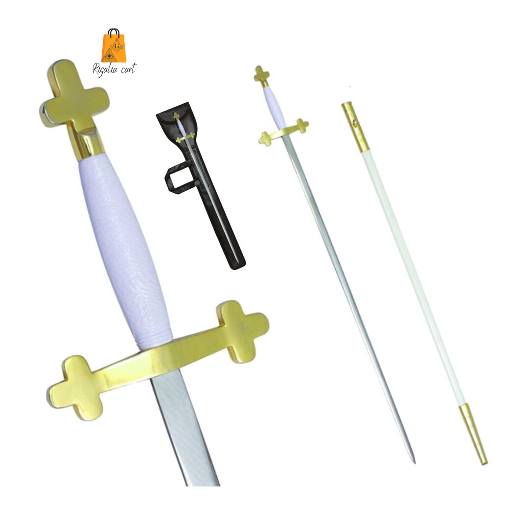 Knights Templar Commandery Sword With White Hilt and White Scabbard ...