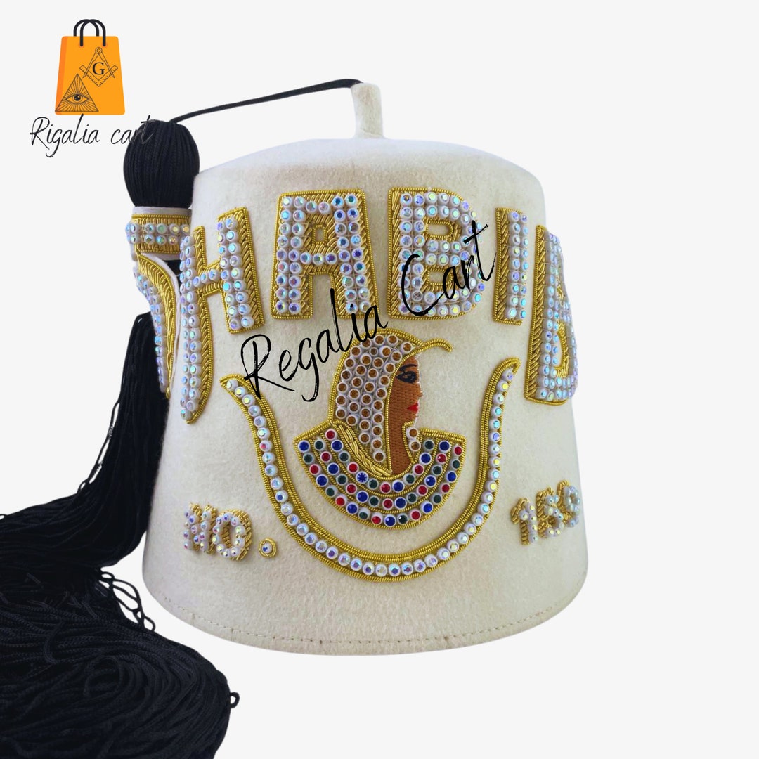 DOI Fez, Masonic Daughter of ISIS Fez Cap Standard White Custom Lodge ...