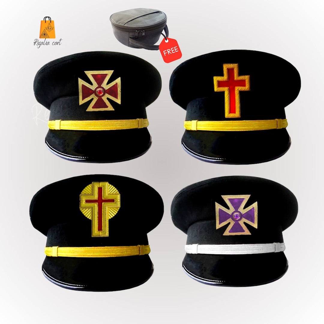Knights Templar Dress Military Fatigue Cap Gold Braid With Free Cap ...