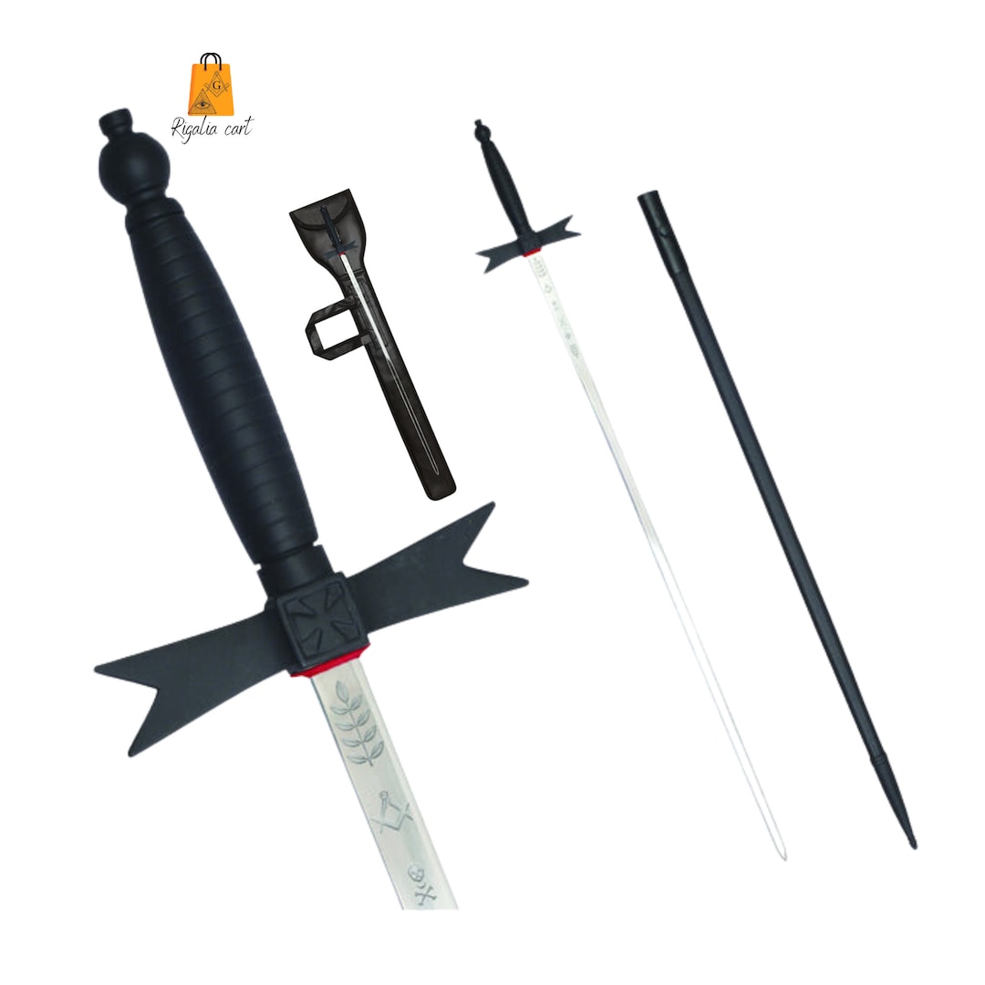 Knights Templar Commandery Sword With Black Hilt and Black Scabbard ...
