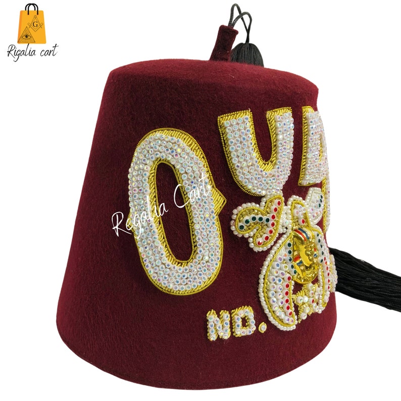 Masonic Shriners Fez Cap Custom Lodge Name Burgundy Colour Hand ...