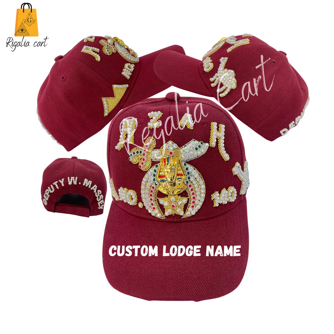 Shriner Cap Embroidered AZAH Court Vintage Burgundy Color Hand ...
