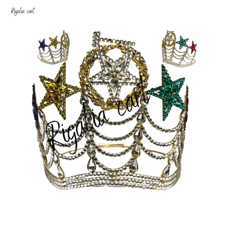 Masonic Grand Worthy Past Matron OES Crown in Gold Tone Big Size ...