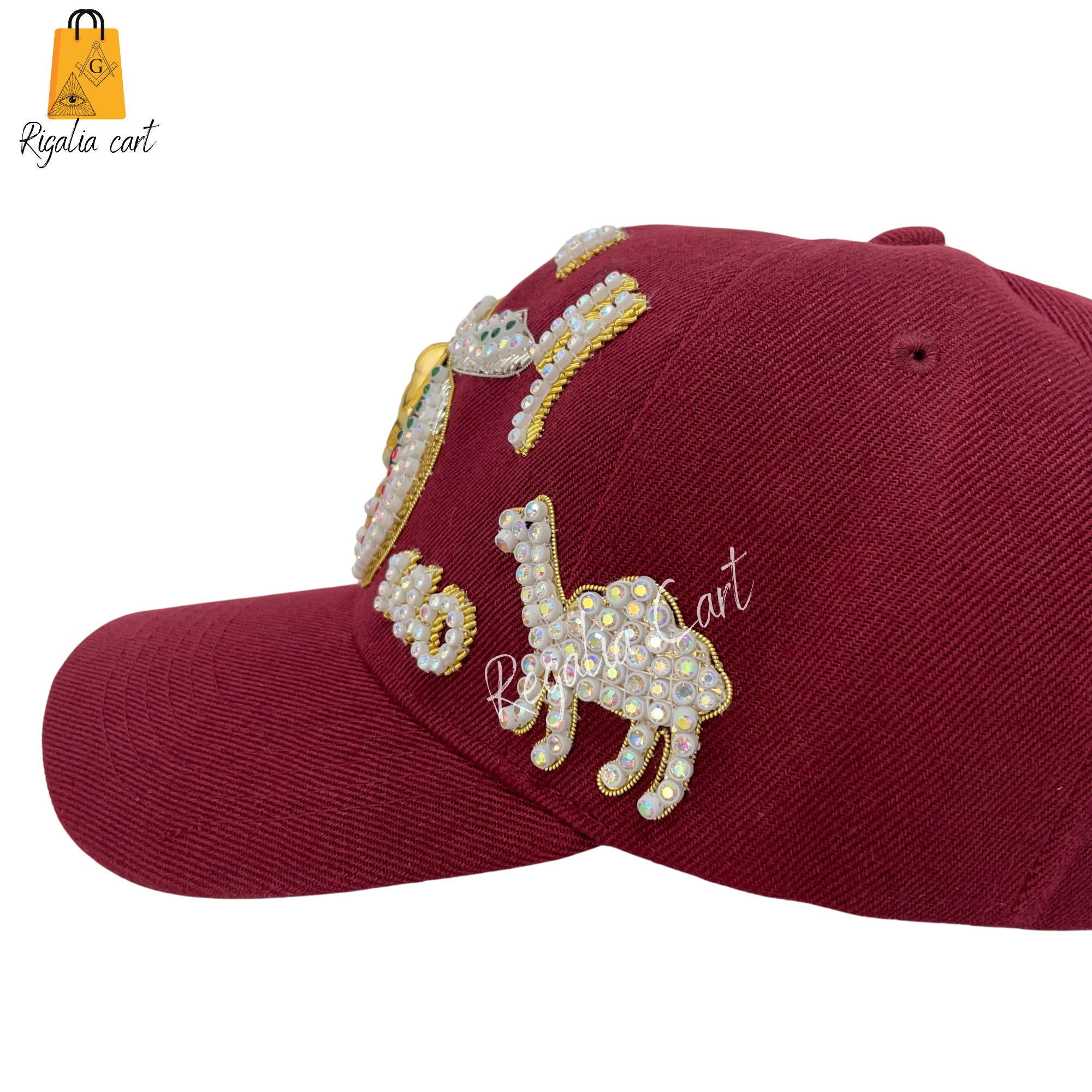 Shriner Cap Embroidered AZAH Court Vintage Burgundy Color Hand ...