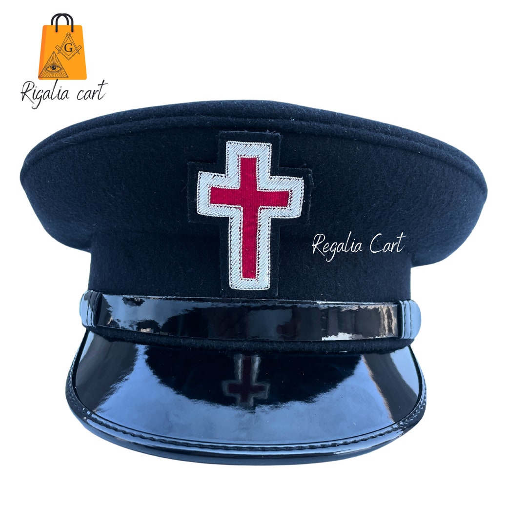 Sir Knight Templar Commandery Fatigue Cap Silver Handmade Embroidery ...