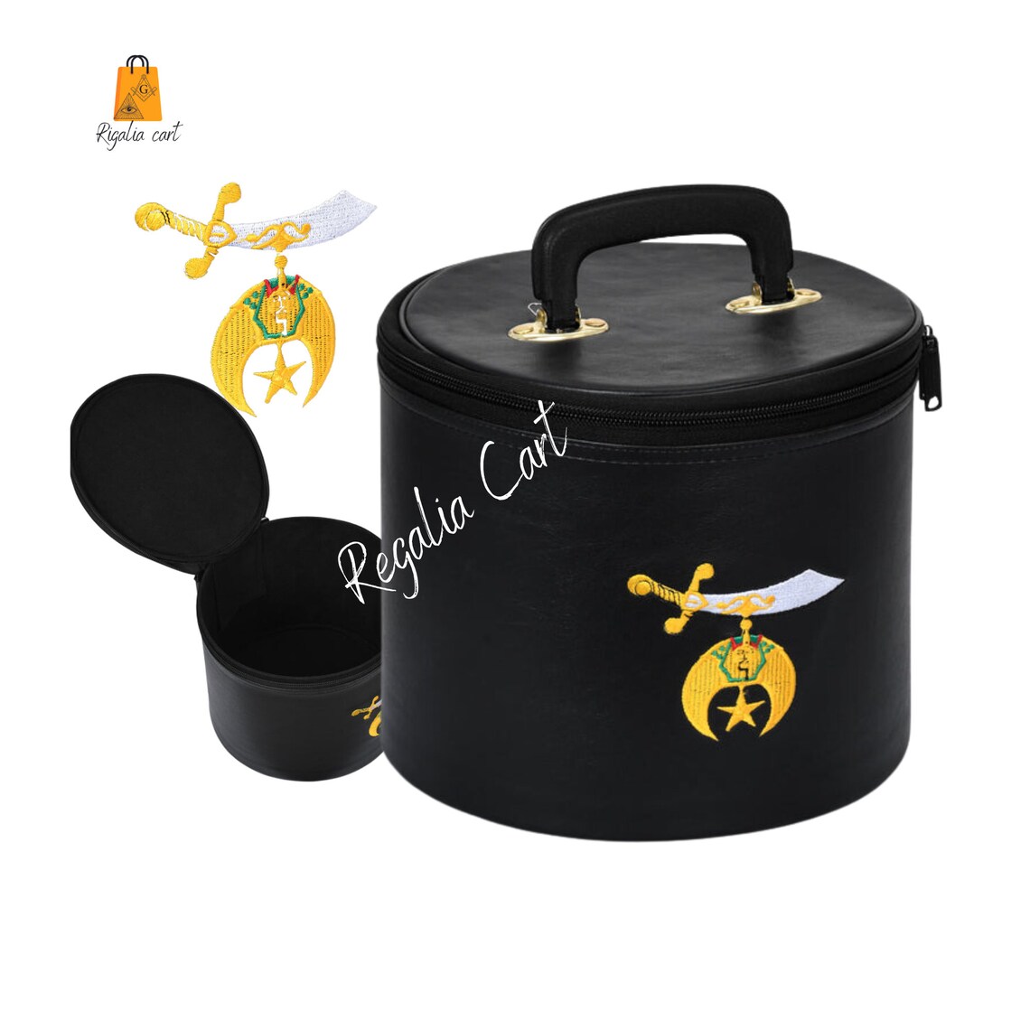 Masonic Shriner Fez Case Black Colour Imitation Leather Machine ...