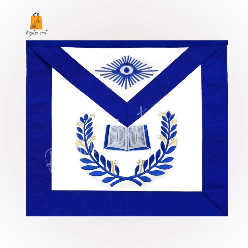 Masonic Officers Blue Lodge Officer Apron Set Royal Blue Ribbon Machine ...
