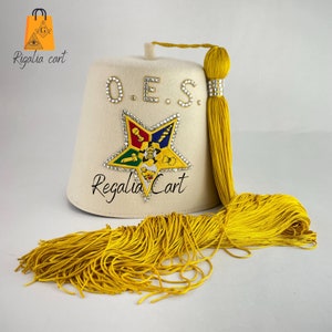 OES Fez, Masonic Order of Eastern Star Standard White/pure White Fez ...