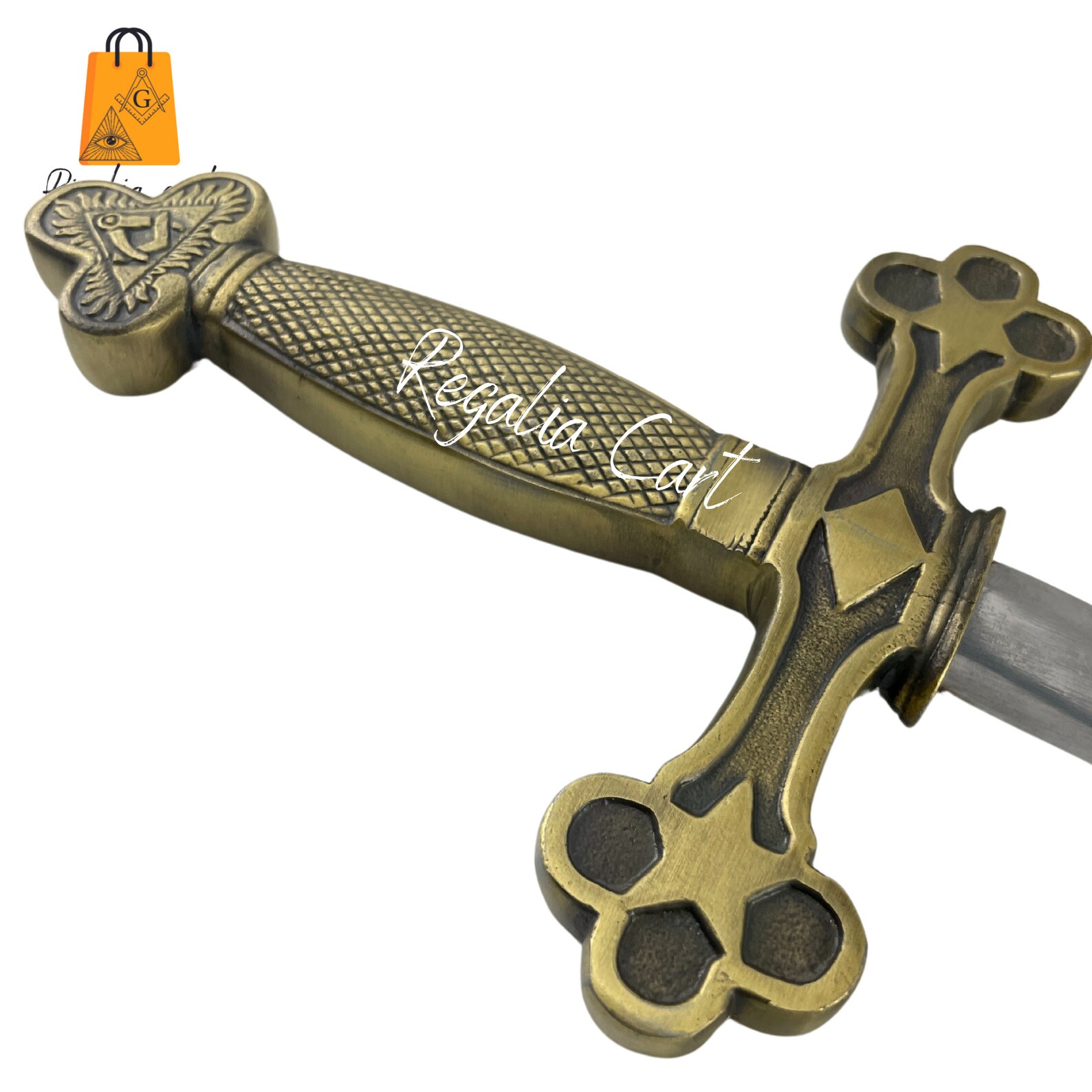 Masonic Sword Snake Flaming Sword Square Compass With Gold Hilt Best ...