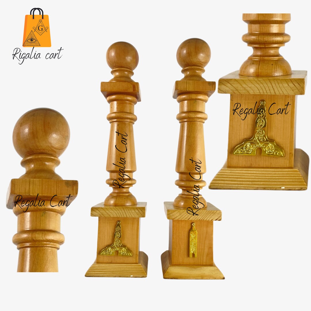 Masonic Columns, Masonic Senior Warden Junior Warden Columns With Metal ...