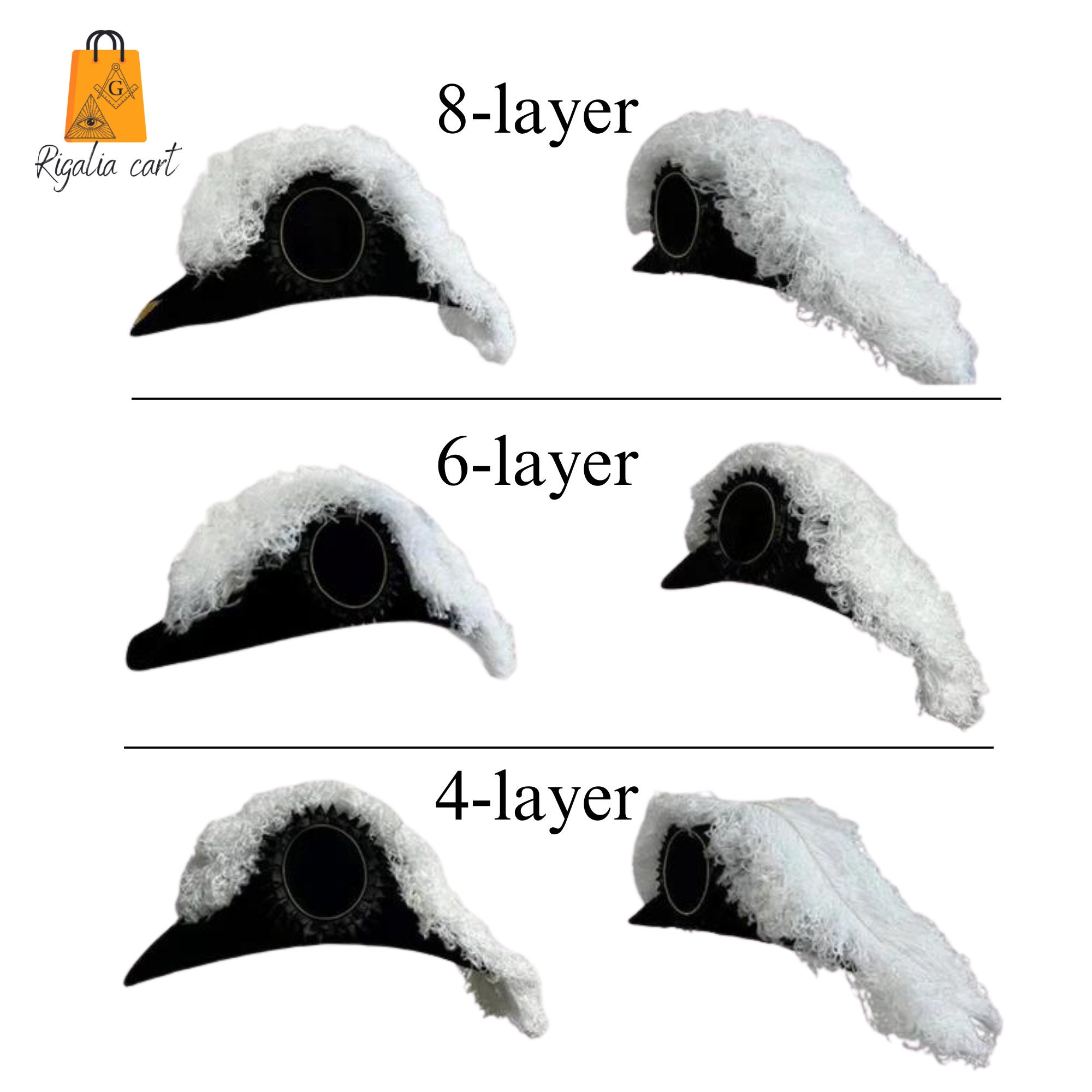 Sir Knight Knights Templar Commandery Chapeau, Natural Ostrich Feathers ...