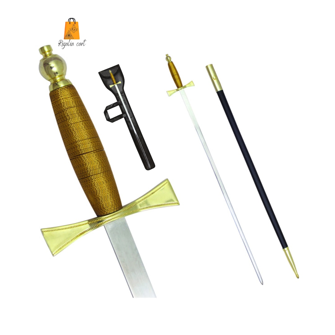 Masonic Knights Templar Sword With Brown Hilt and Black Scabbard Best ...