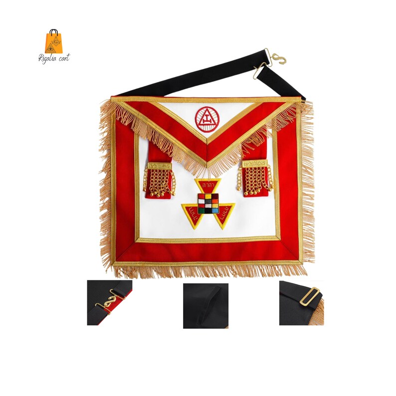 Masonic Past High Priest Royal Arch Chapter Apron Red Velvet With Side ...