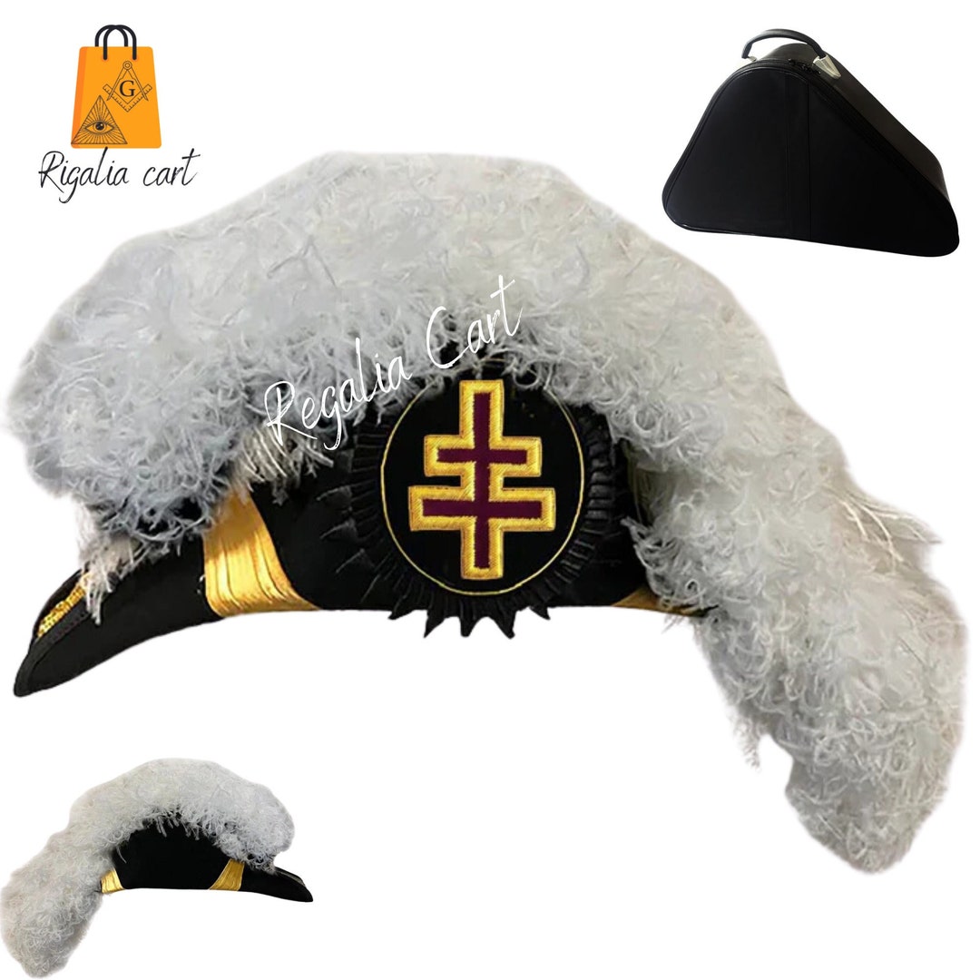 Sir Knights Templar Commandery Chapeau, Ostrich Feathers Finest ...