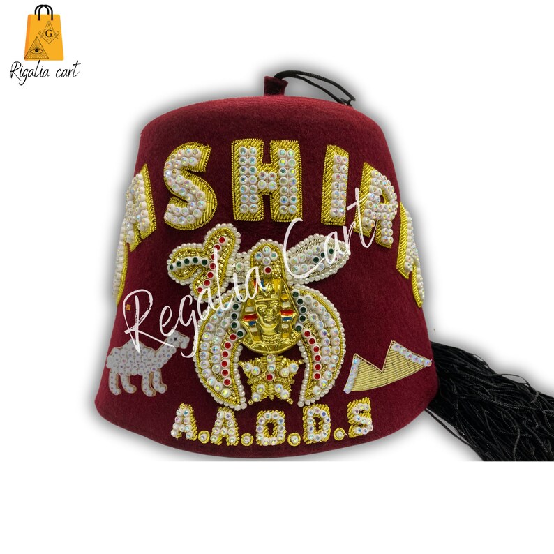 Masonic Shriners Fez Cap Custom Temple Name With 2 Pyramids - Etsy
