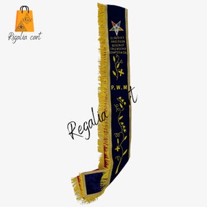 Masonic P.W.M Sash, Masonic Past Worthy Matron Sash Hand Embroidered ...