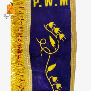 Masonic P.W.M Sash, Masonic Past Worthy Matron Sash Hand Embroidered ...